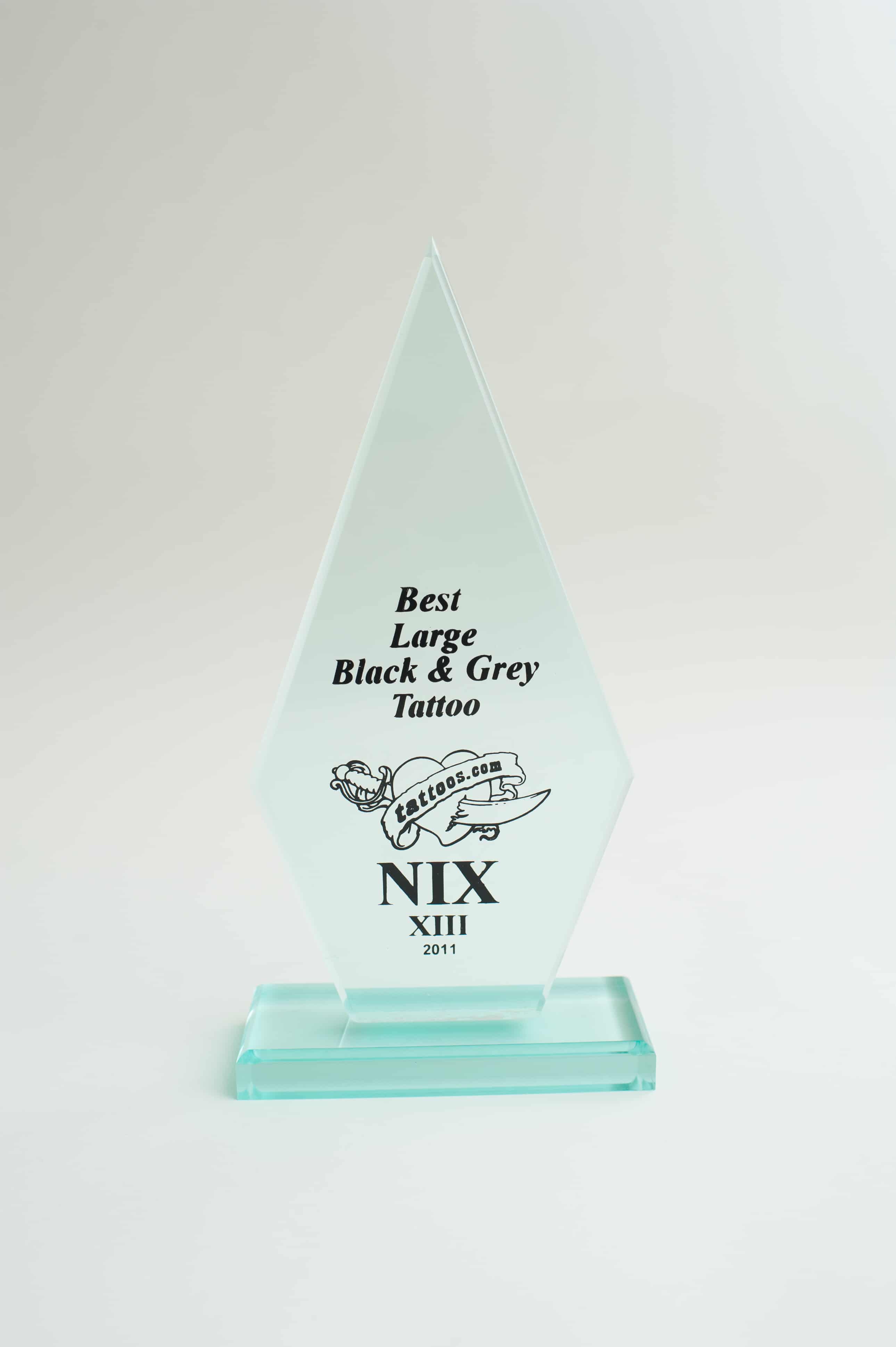 2011 Nix Best Large Black And Grey Tattoo Award Chronic Ink