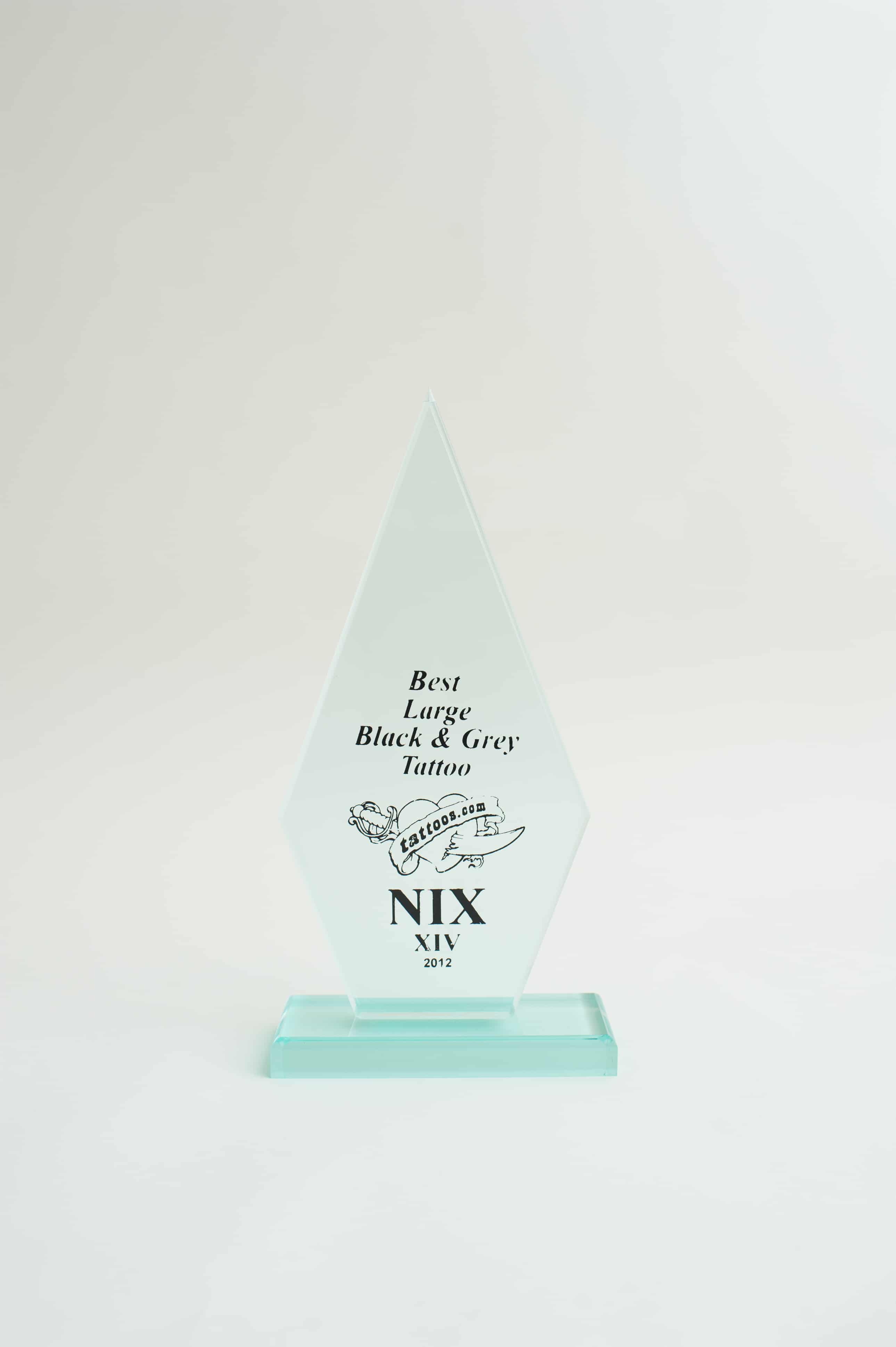 2012 Nix Best Large Black And Grey Tattoo Award Chronic Ink