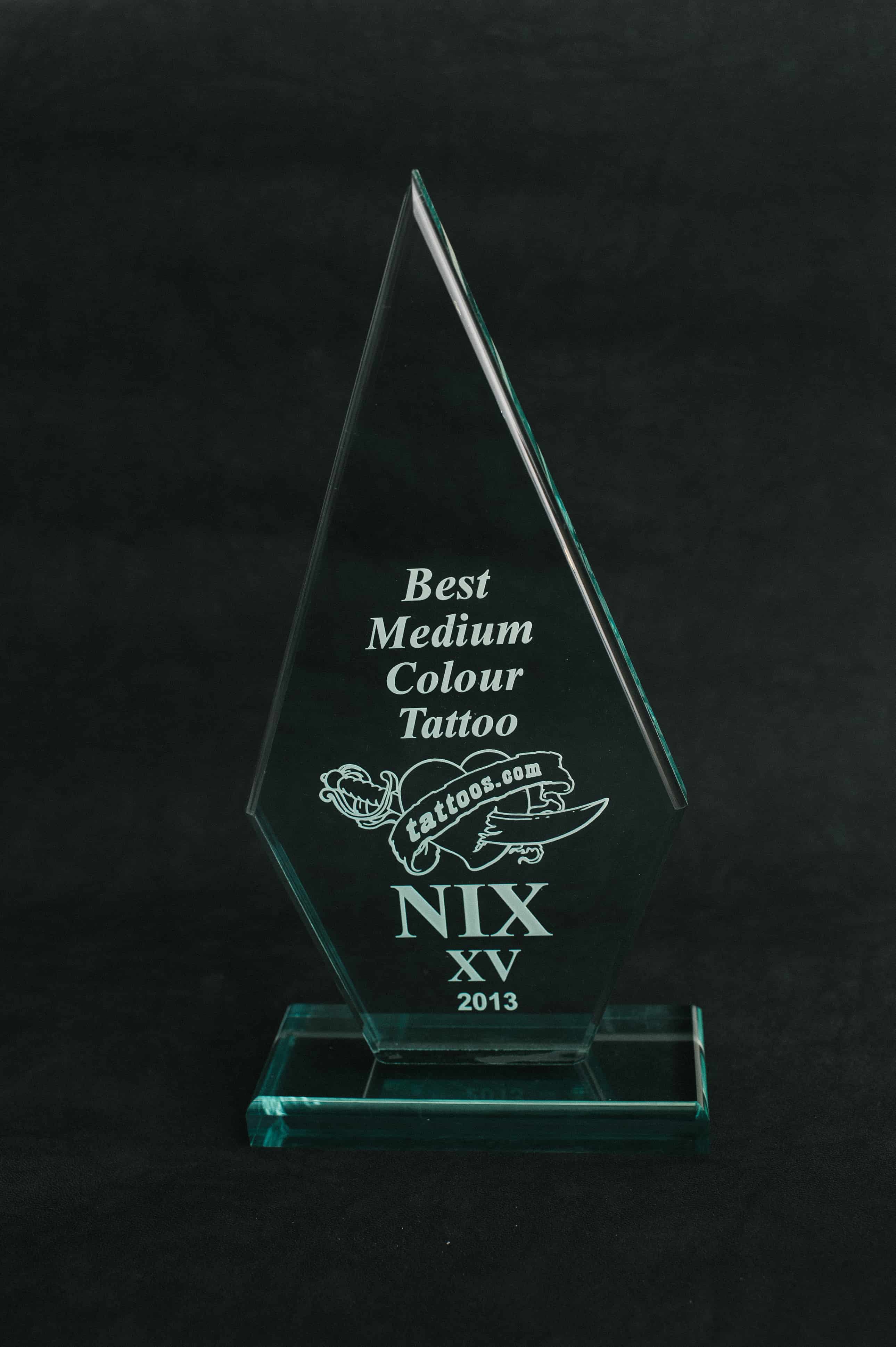 2013 NIX Best Medium Colour Tattoo Award – Chronic Ink