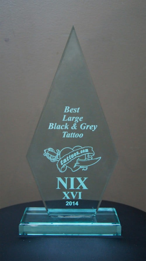 2014 Nix Best Large Black And Grey Tattoo Award Chronic Ink