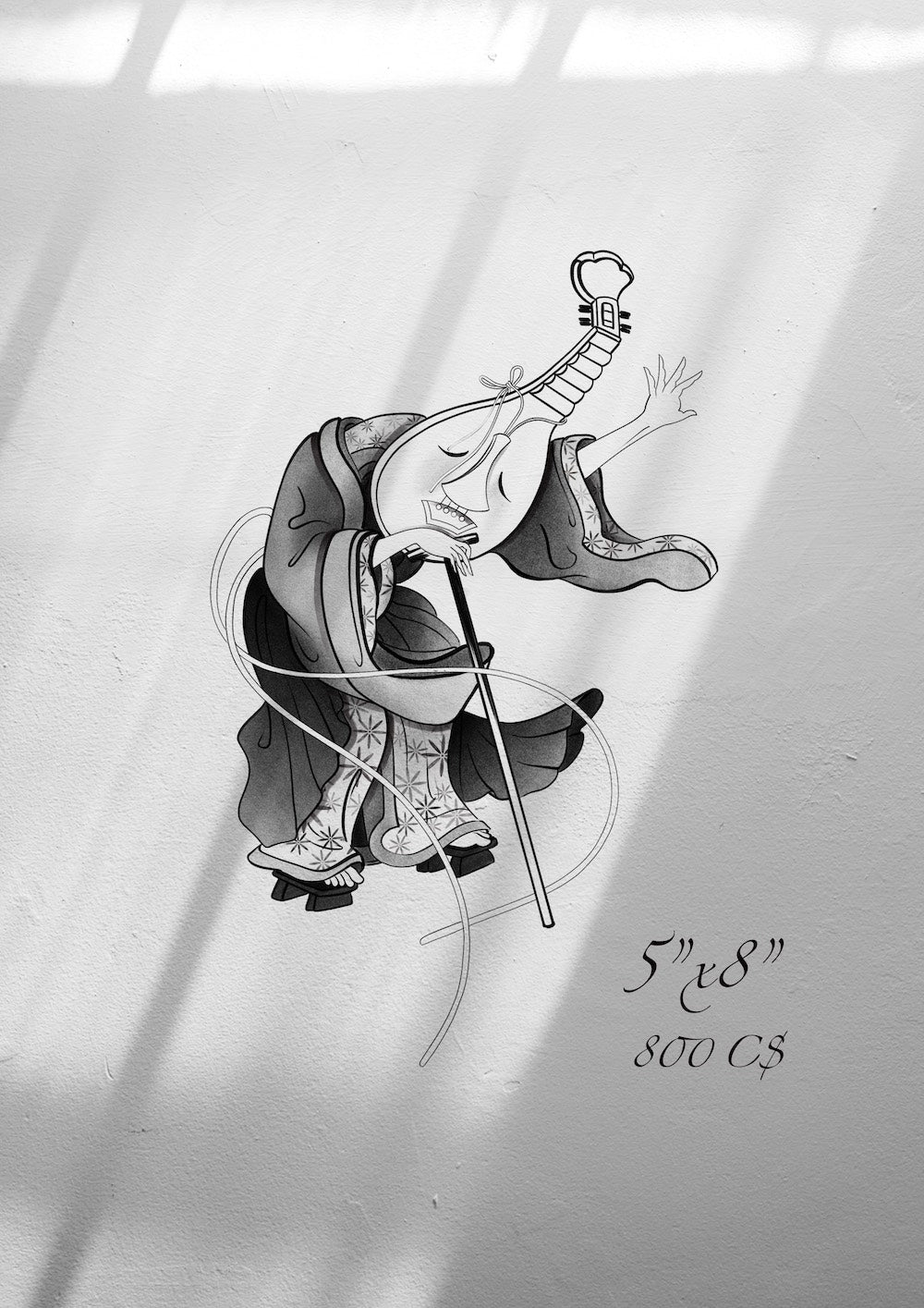 Biwa-bokuboku (Dancing Lute Head Demon) – Chronic Ink