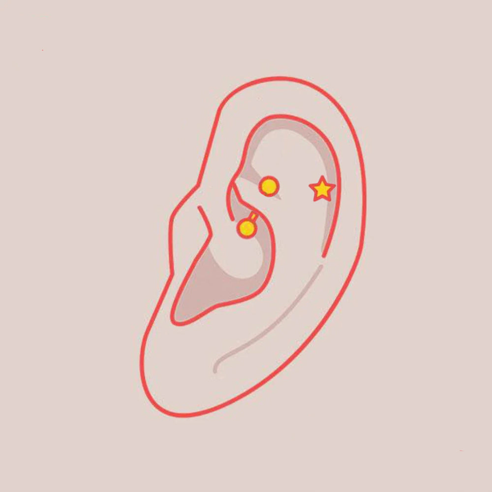 Combo: Helix + Rook Piercing in Markham – Chronic Ink