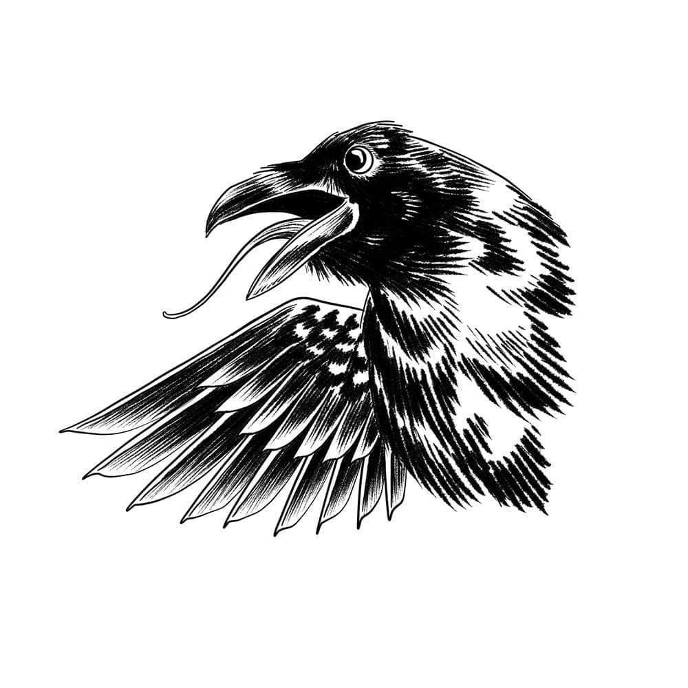 Raven Head Tattoo