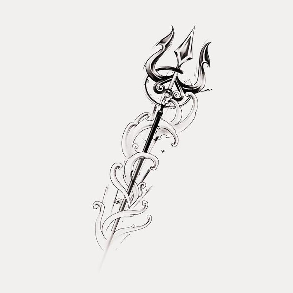 Trident Tattoo Designs 60 Best Trishul Tattoo Designs Lord Shiva