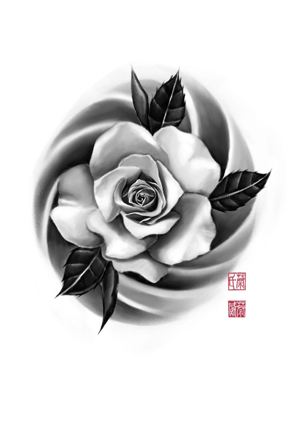 Realistic rose tattoo stencil - Bronctattooaus.com