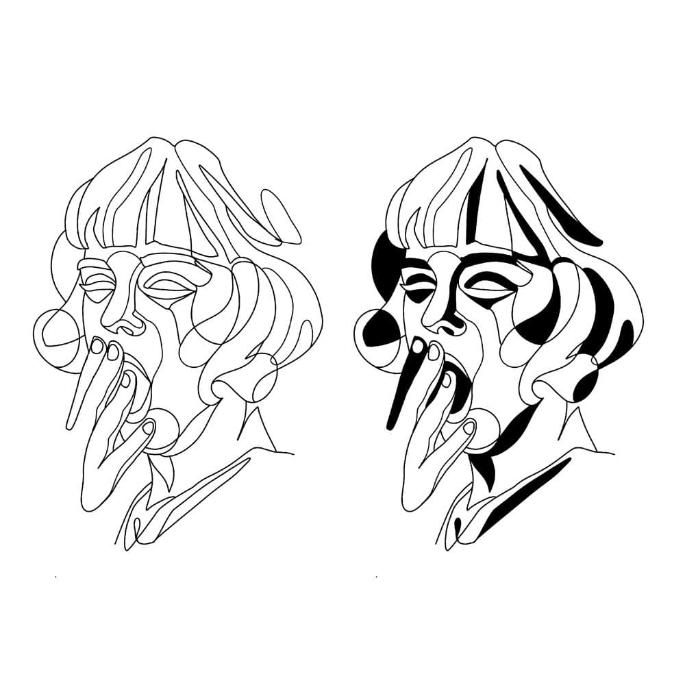 Line Work Portrait - Yawn – Chronic Ink